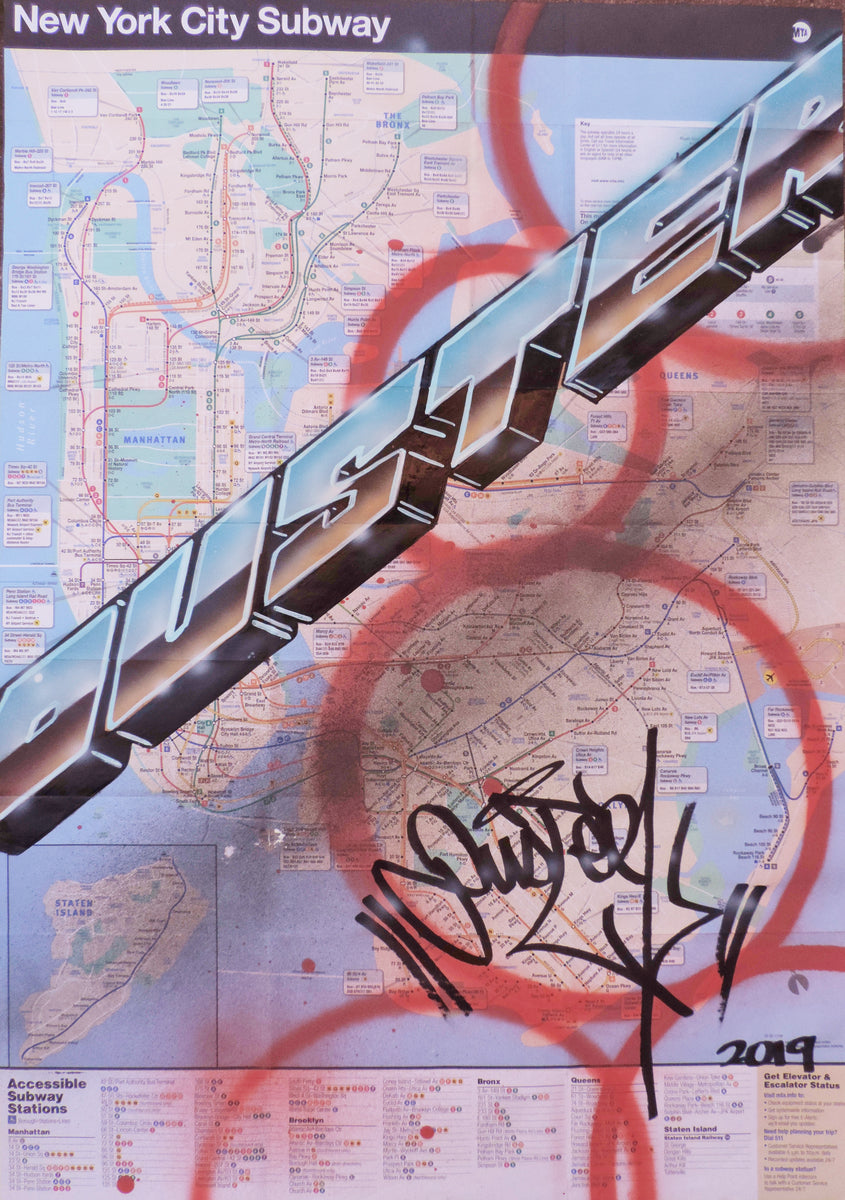 MTA NYC Subway Map - 038 - Artwork by Graffiti Legend Duster UA ...
