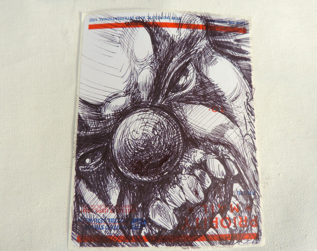 2022 Creepy Clown Sketch on USPS sticker paper - 010 – wildstyleartwork