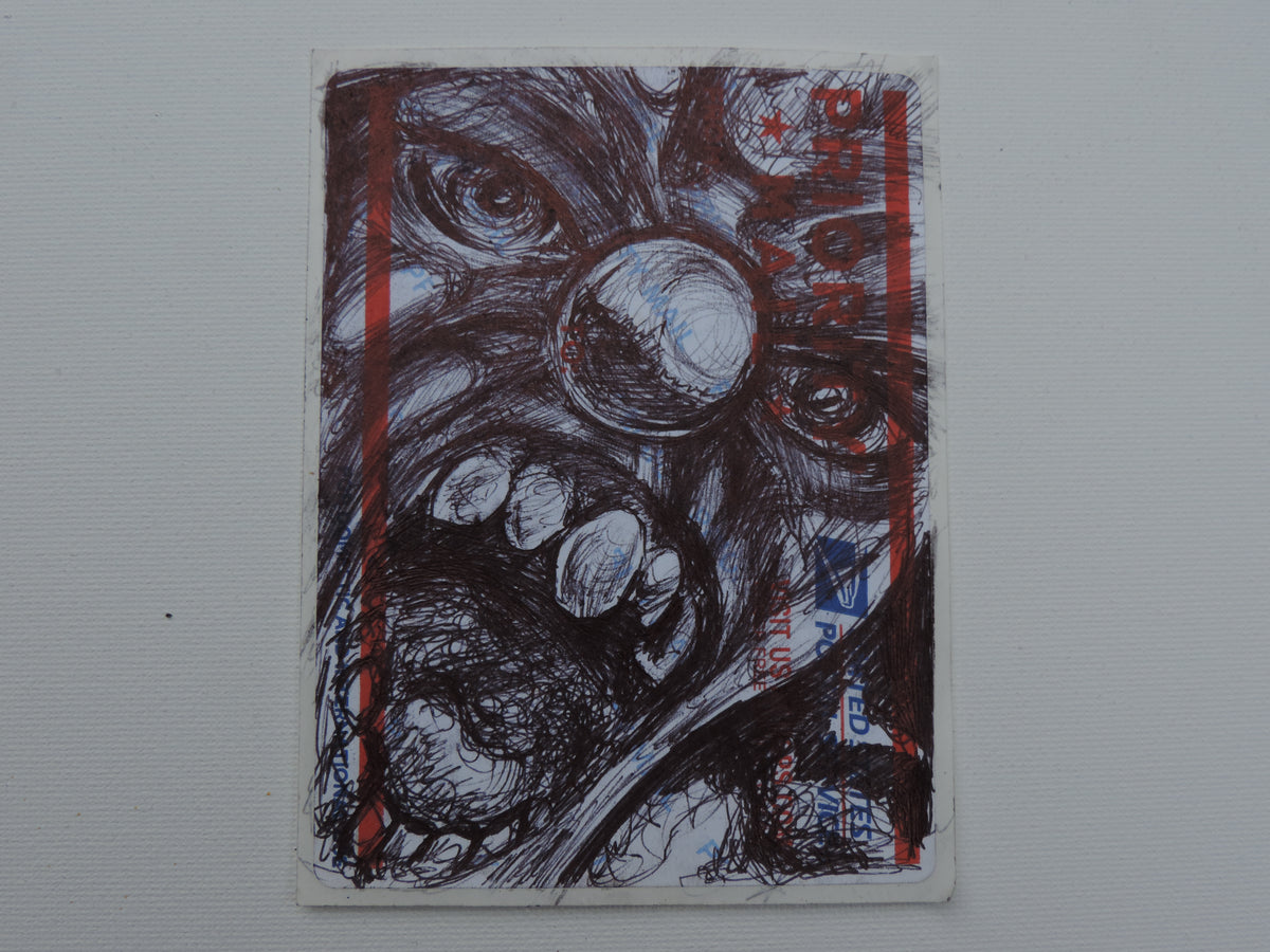 2022 Creepy Clown Sketch on USPS sticker paper - 014 – wildstyleartwork