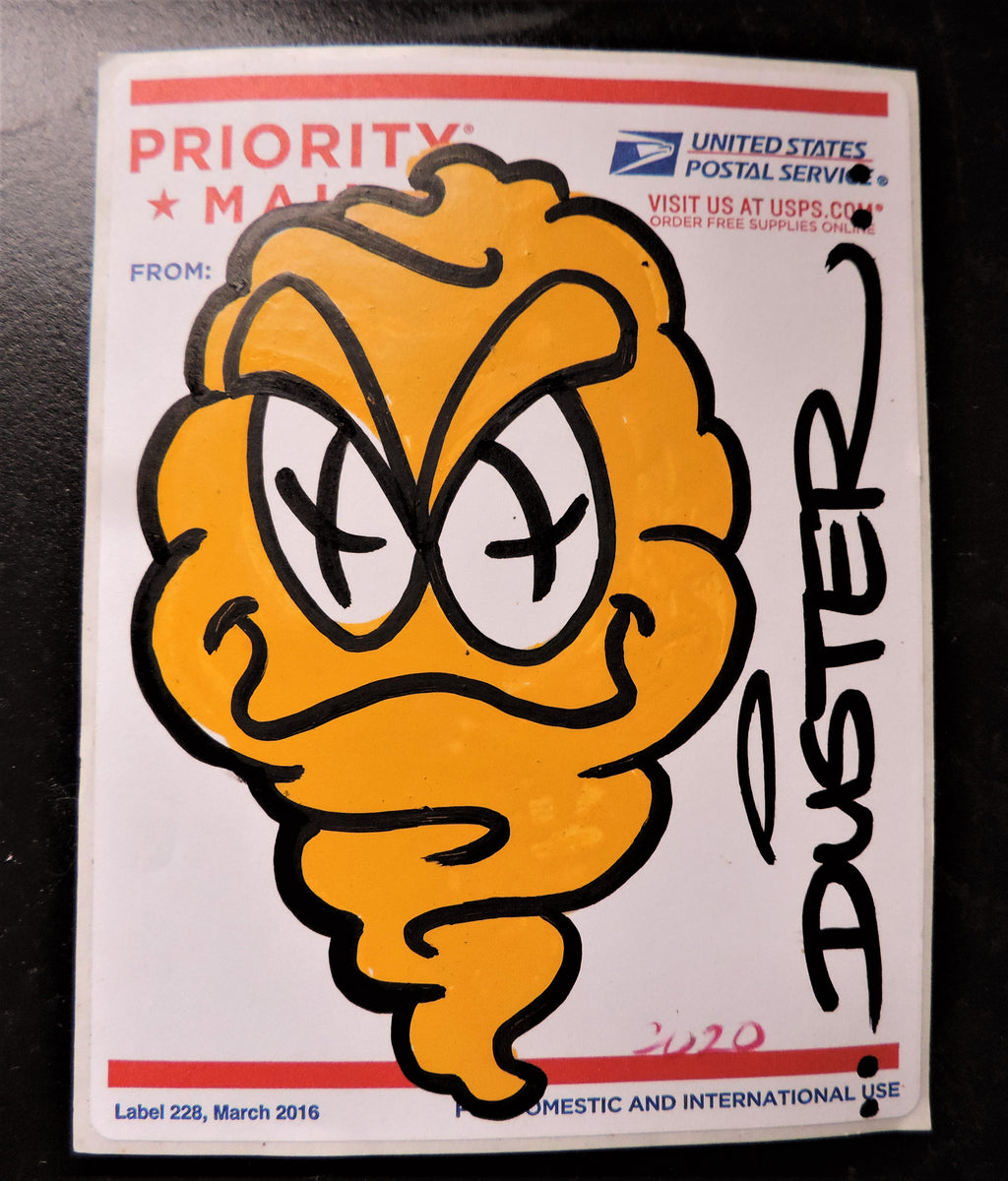 Original Yellow Dusty Devil on USPS Sticker Paper - 023 – wildstyleartwork