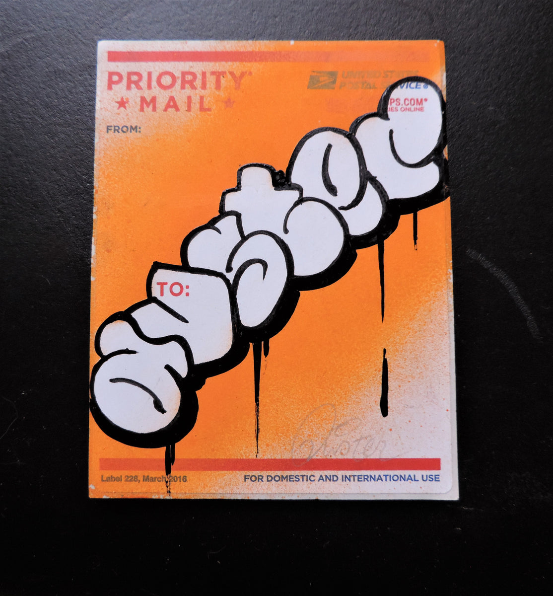 Original Orange Duster Bubble on USPS Sticker Paper - 024 ...